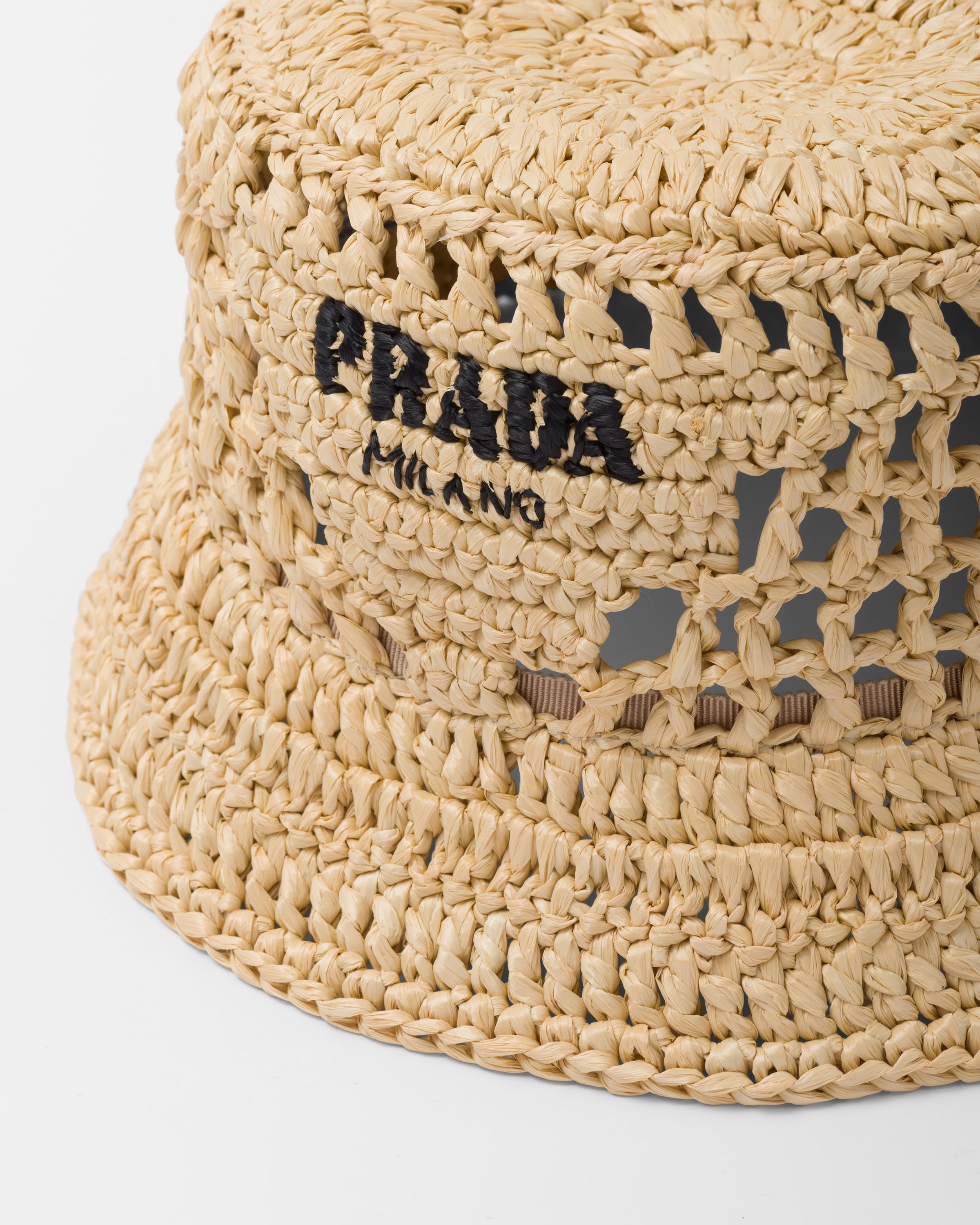 Prada Ivory Crochet Sun Hat Natural Crochet Bucket Hat | PRADA main image 2