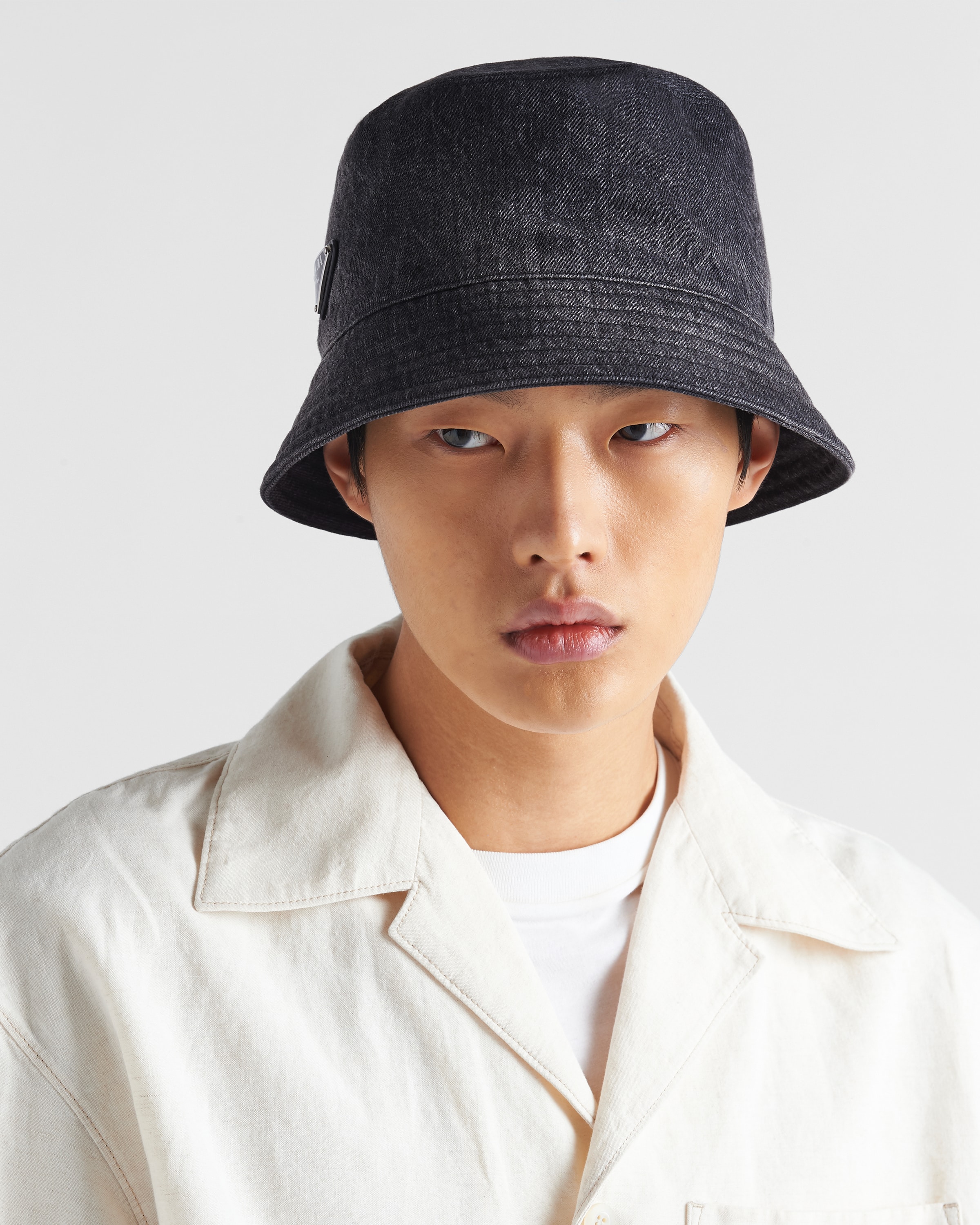 Prada Denim Bucket Hat - Black | Editorialist