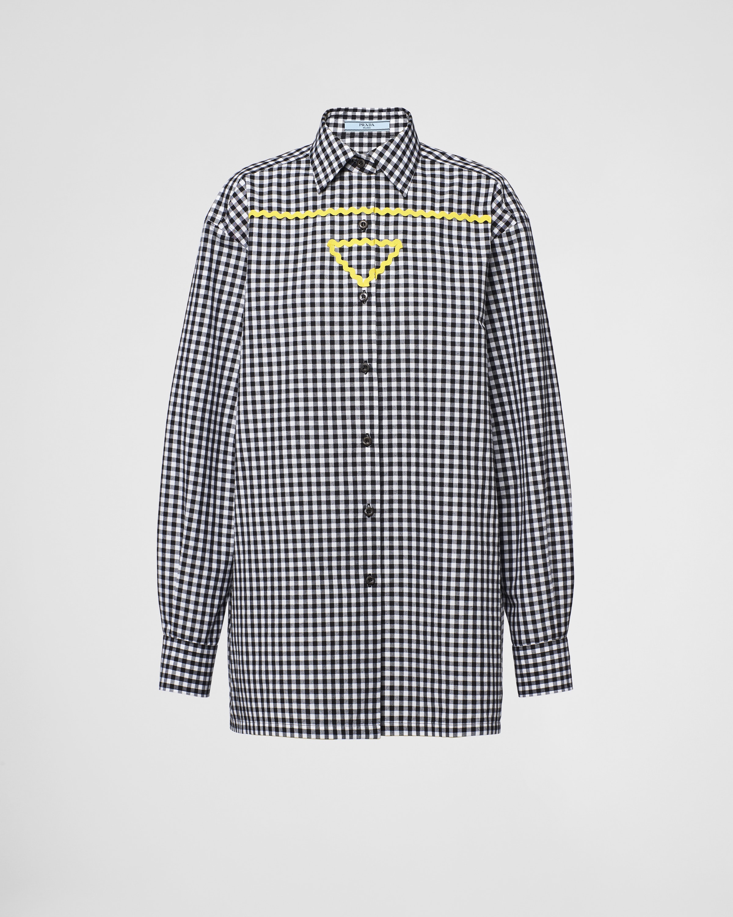 Prada Gingham Check Shirt - Black/Yellow | Editorialist
