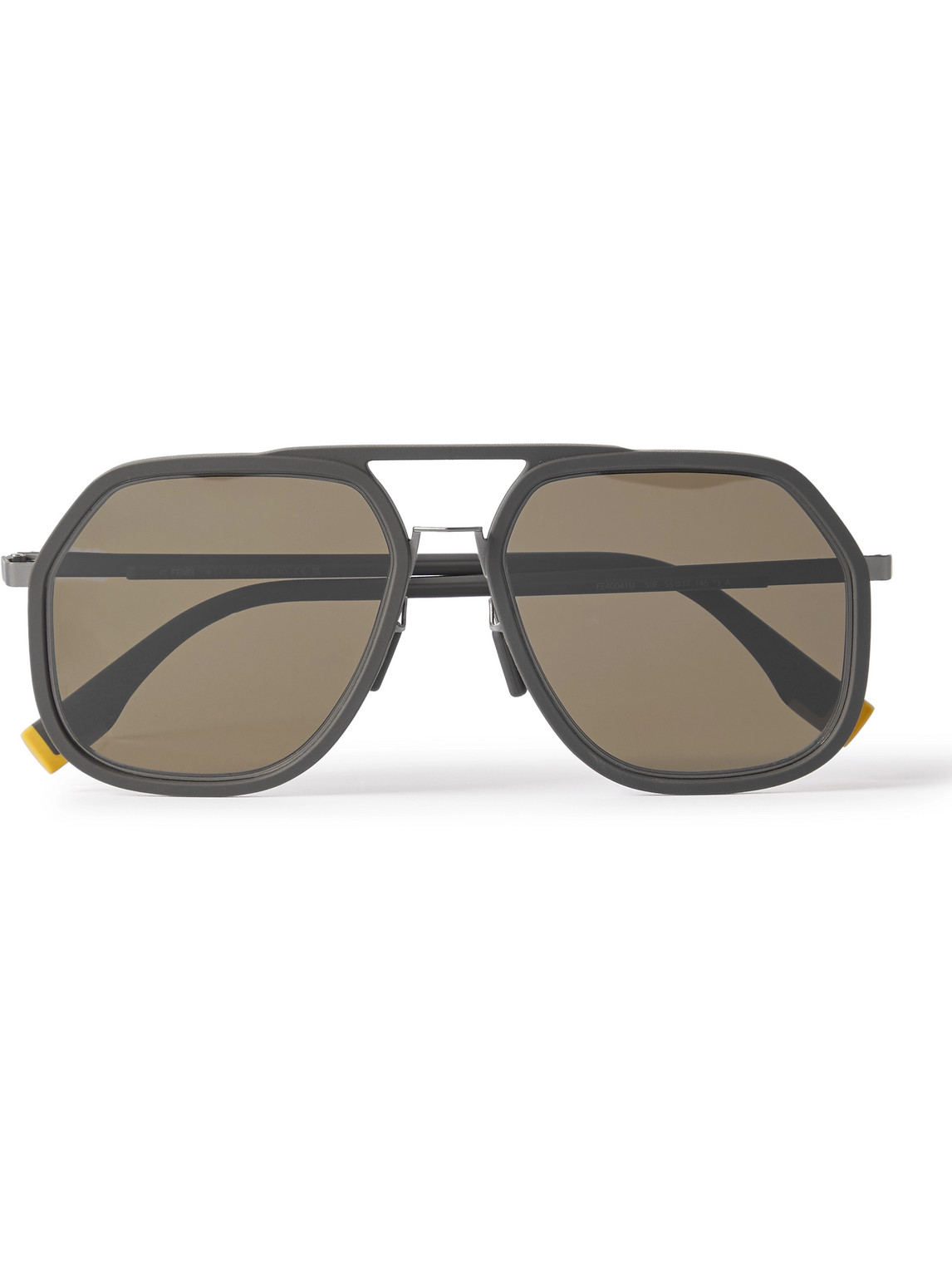 Fendi Aviator-Style Resin And Gold-Tone Sunglasses - Brown  display picture 1