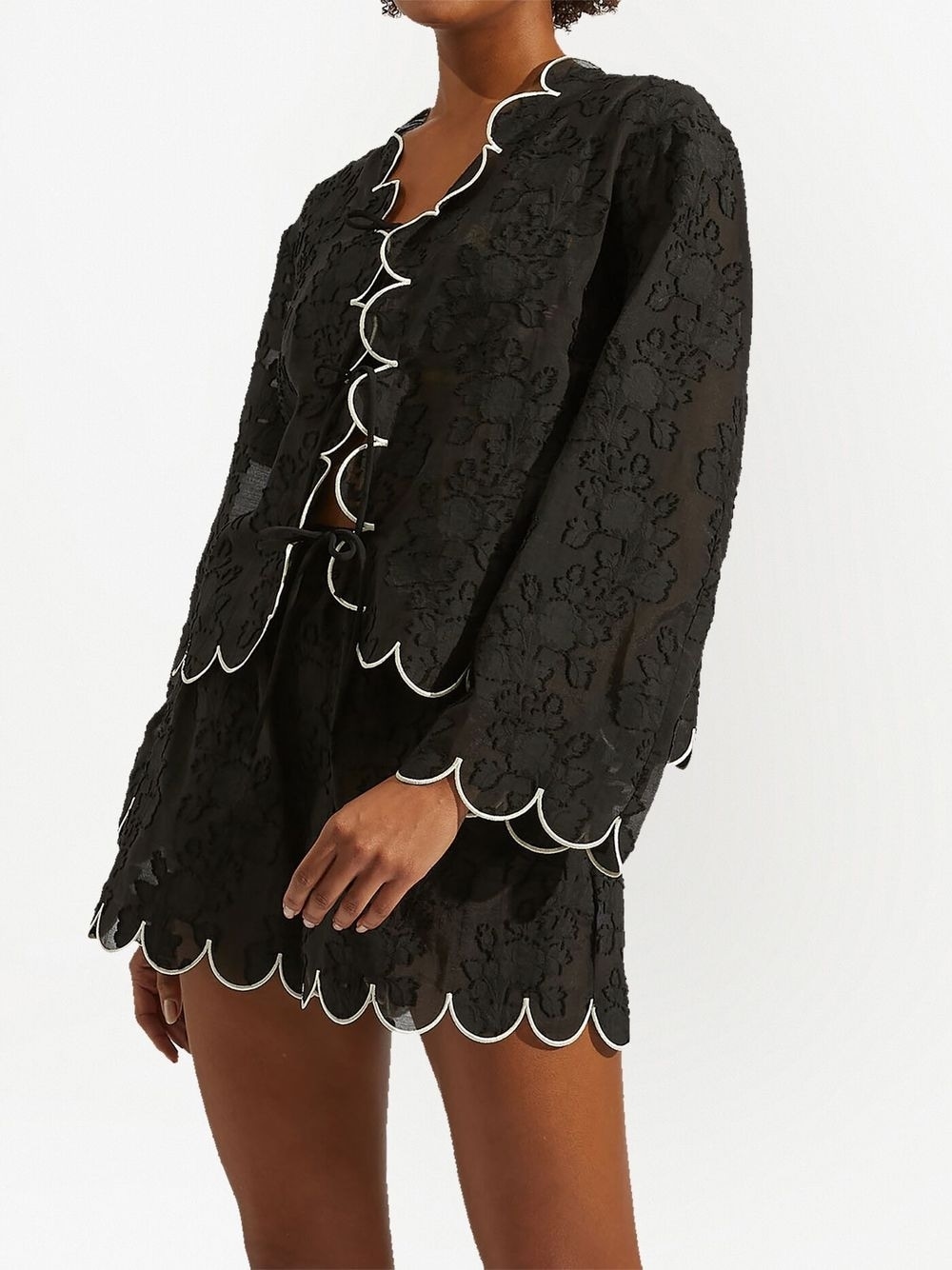 LA DOUBLEJ La DoubleJ Embroidered Crop Jacket