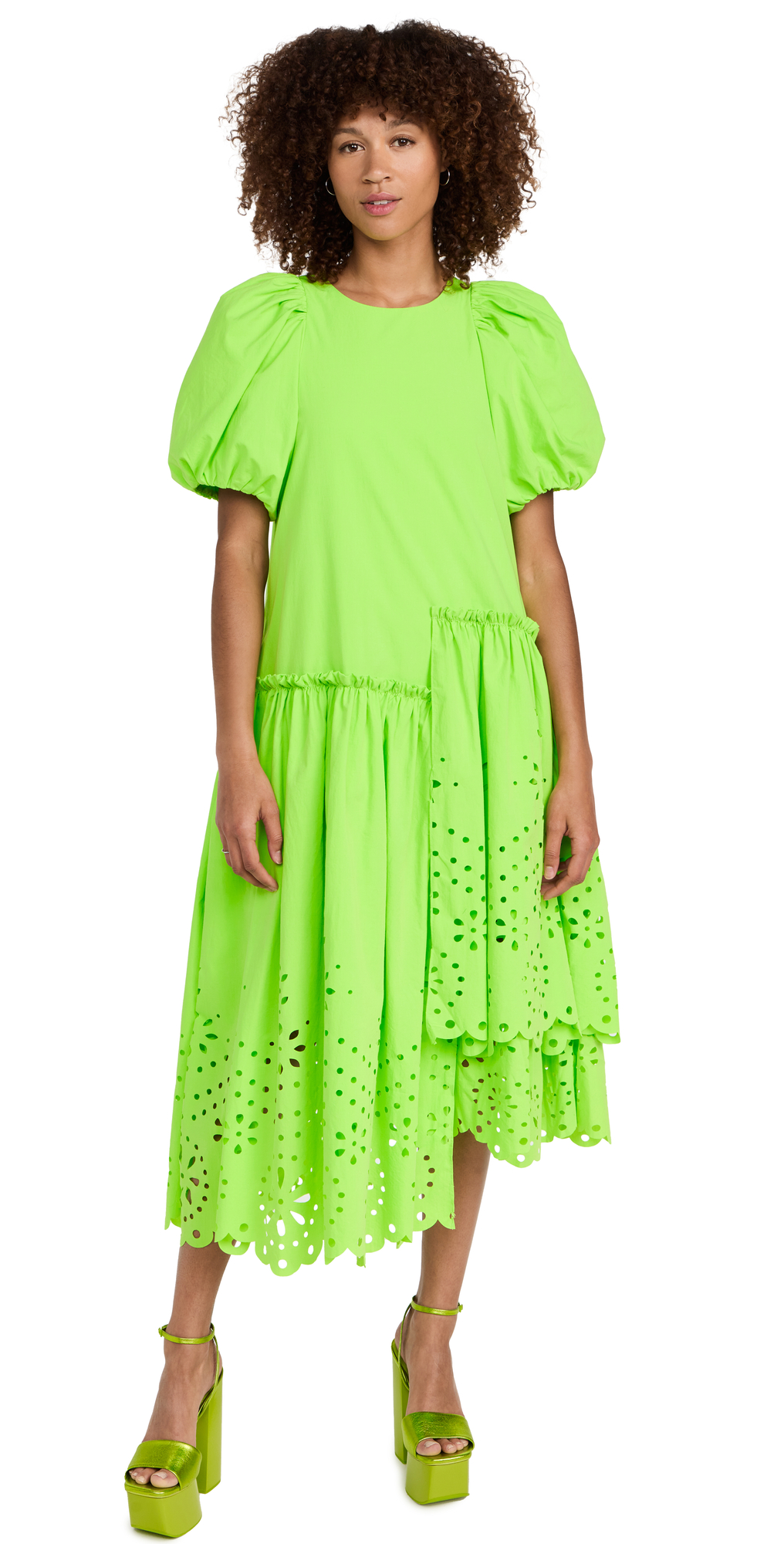 Rhode Lina Dress In Neon Green Ciel Eyelet - 75% Off | Editorialist Rhode Lina Dress In Neon Green Ciel Eyelet - 75% Off | Editorialist