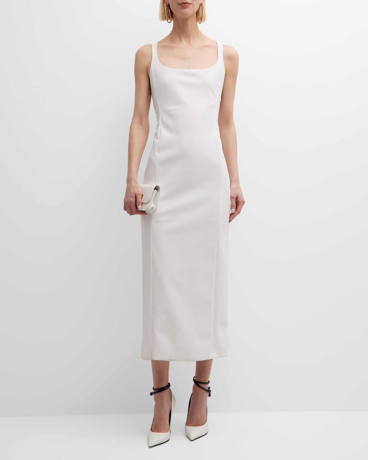 bec and bridge amelie cup midi dress Emporio Armani Sleeveless Cutout Jersey Midi Dress - White