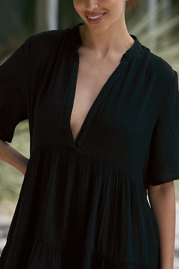 Anthropologie The Kallie Flowy Tunic Dress - Black | Editorialist Anthropologie The Kallie Flowy Tunic Dress - Black | Editorialist