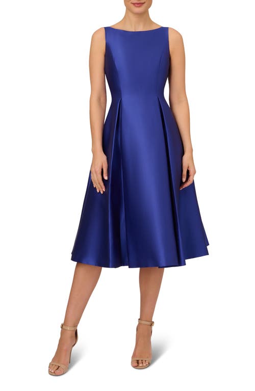 Adrianna Papell Sleeveless Mikado Fit & Flare Midi Dress - Neptune |  Editorialist