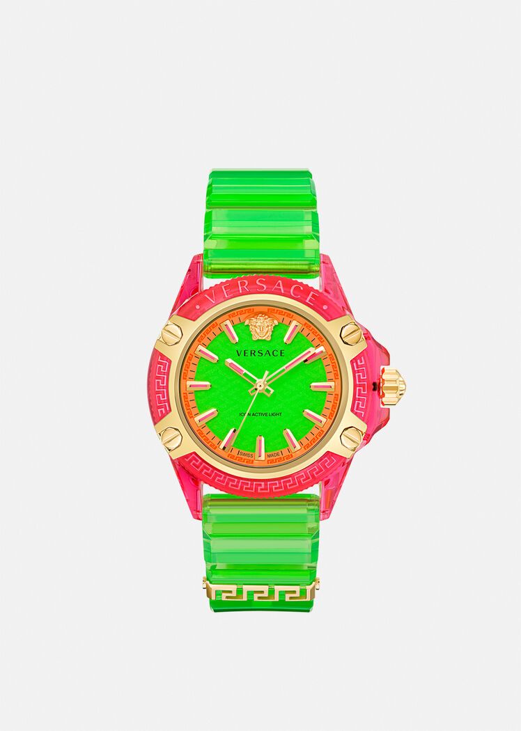 Versace Icon Active Indiglo Watch - Green+pink | Editorialist