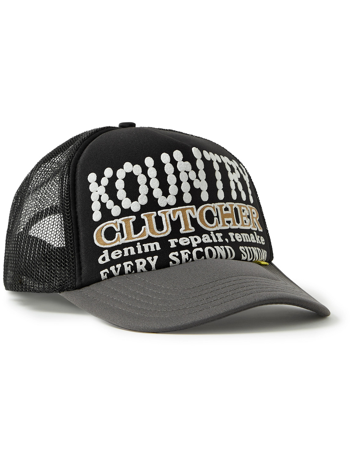 Kapital Kountry Pearl Clutcher Printed Twill And Mesh Trucker Hat