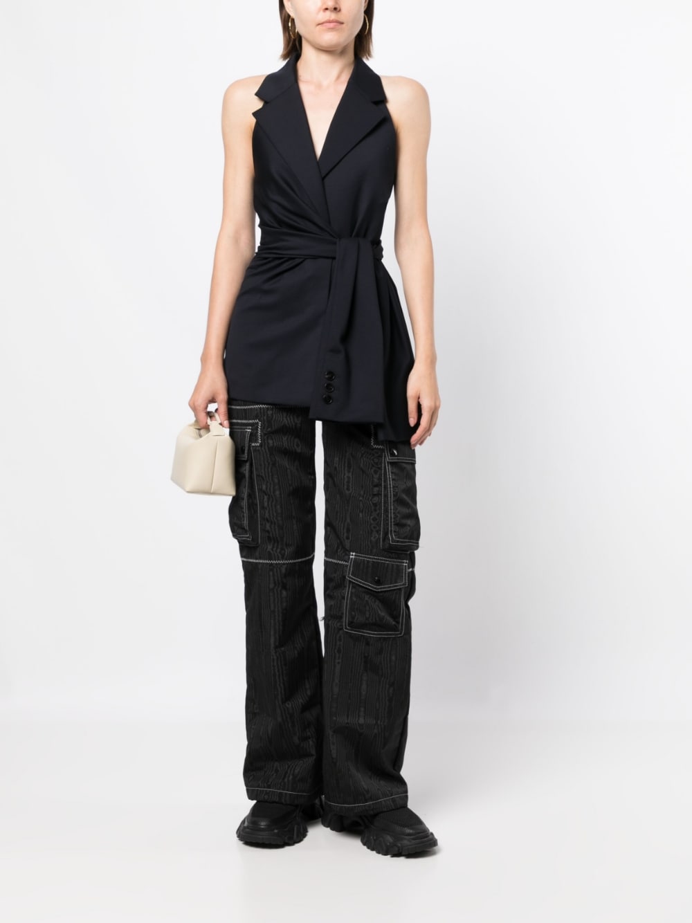 GOEN.J Goen.J Knot-Detailed Sleeveless Blazer