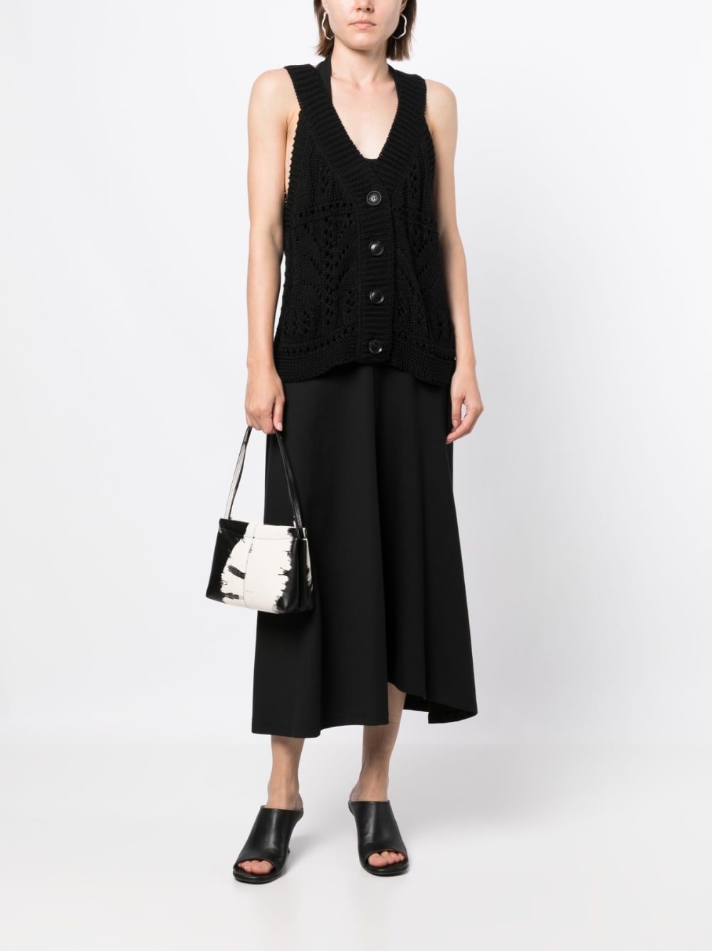 GOEN.J Goen.J Crochet-Panel Layered Midi Dress