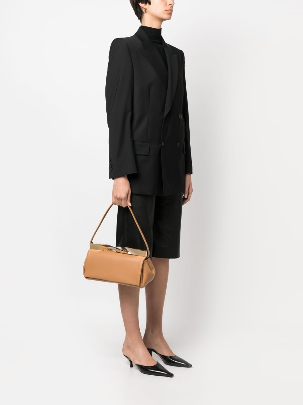 AQUAZZURA Twist Leather Clutch