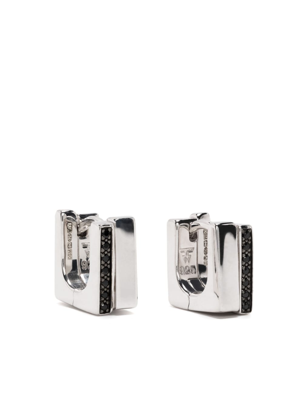 Tom Wood Sterling Step Spinel Huggie Earrings In Silver