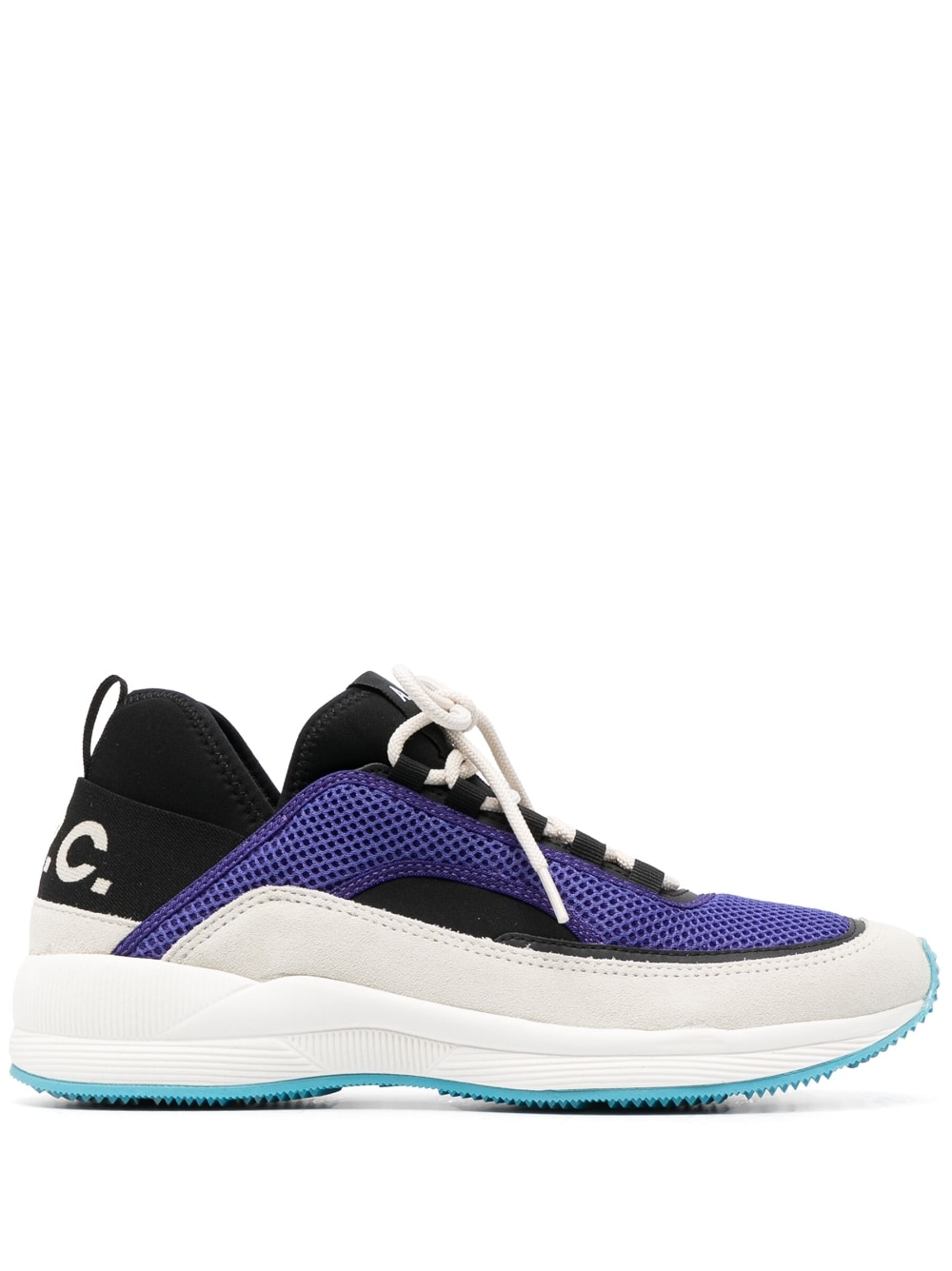 Colour-Block Low-Top Sneakers In Blue 5% Off Editorialist