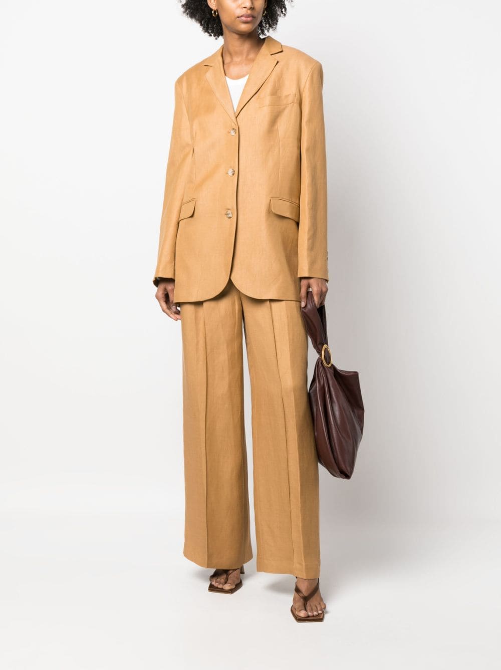 LOULOU DE SAISON Single-Breasted Long-Sleeved Blazer