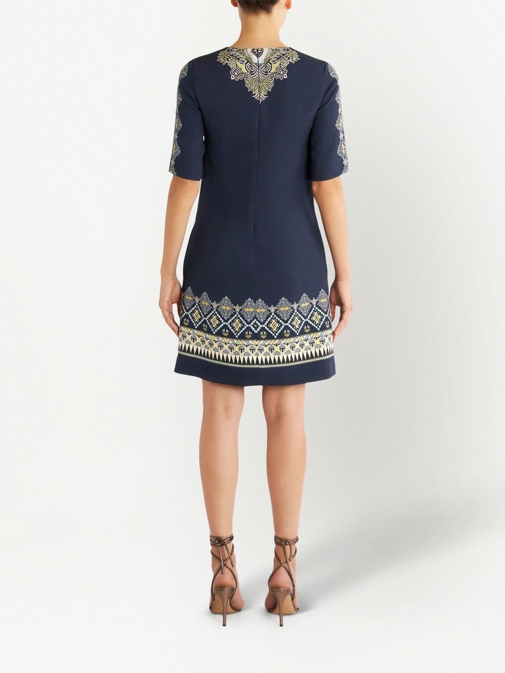 Etro Embroidered-Design Short-Sleeve Dress In Blue - 52% Off | Editorialist