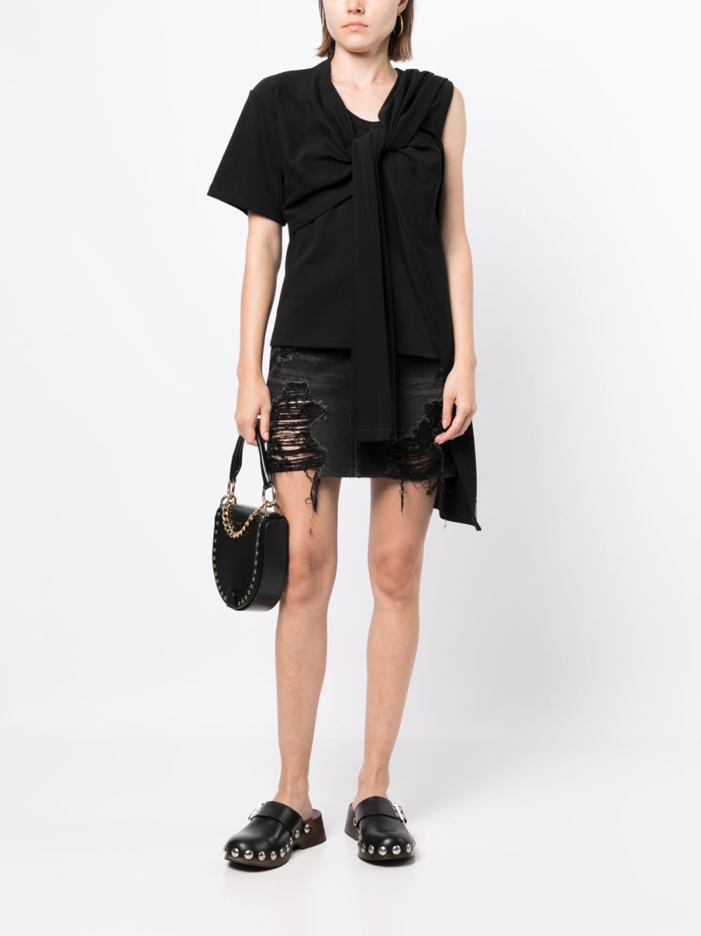 GOEN.J Goen.J Asymmetric Knot-Detail T-Shirt