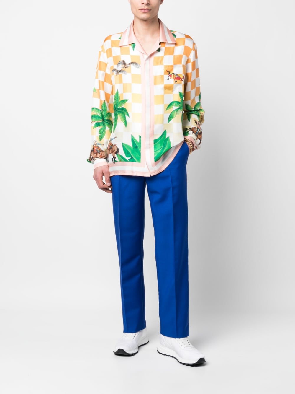 CASABLANCA tennis club silk shirt