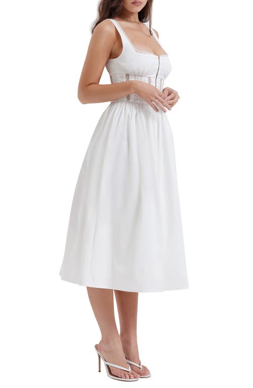 House Of Cb Perle Lace Corset Sundress In White - 60% Off