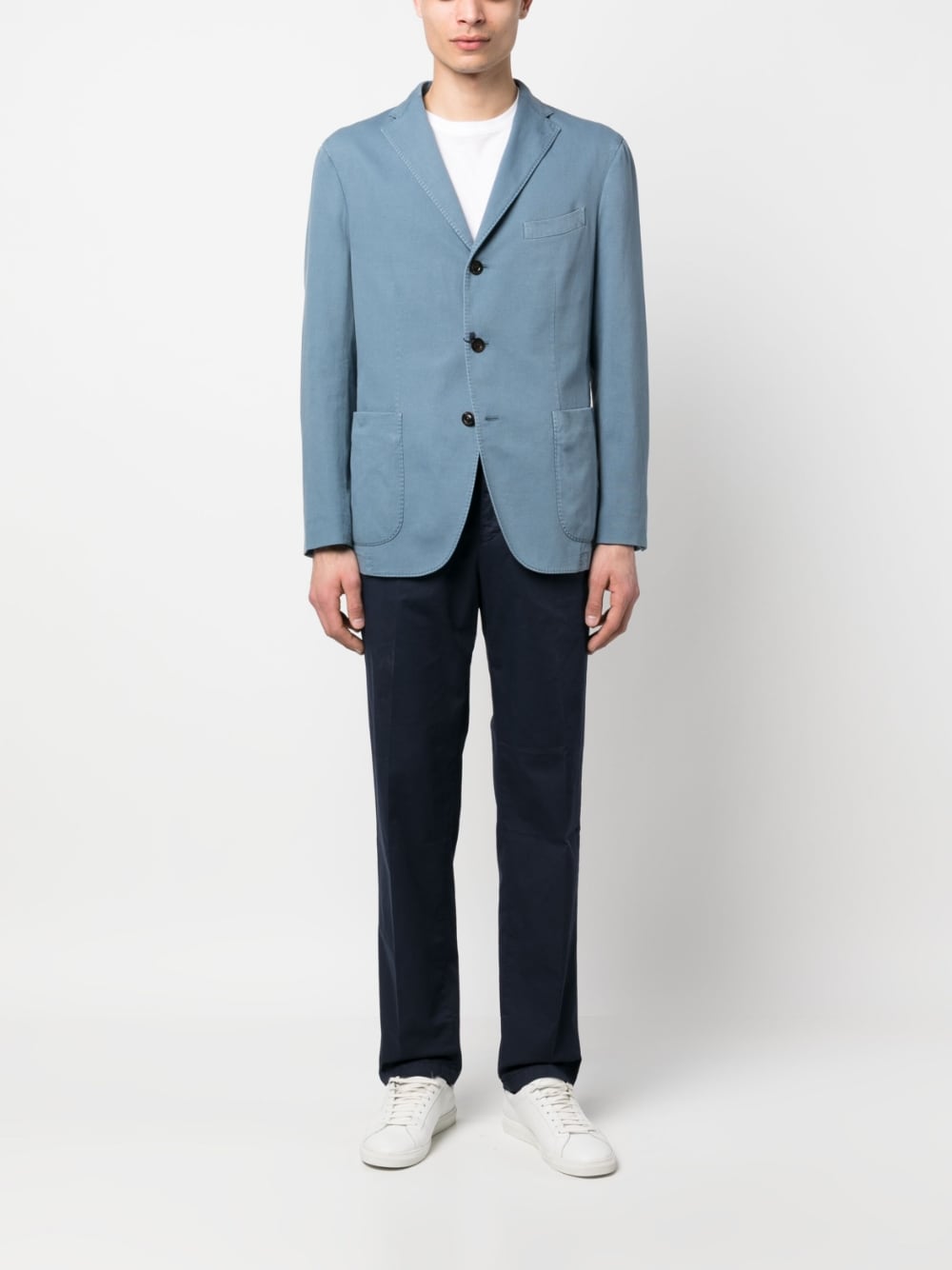 KITON Kiton Off-Centre Button Straight-Leg Trousers