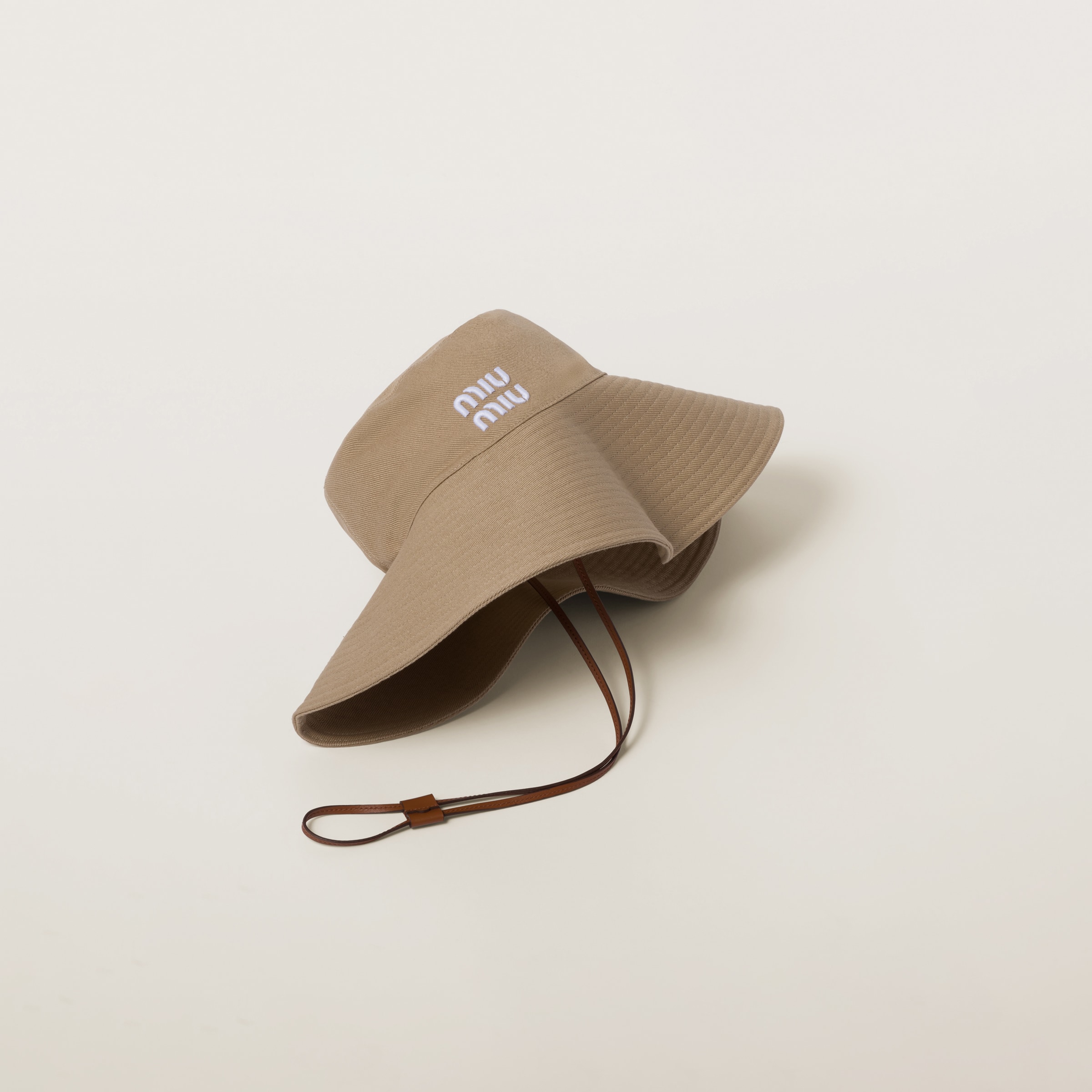 Miu Miu Drill Hat - Khaki/White | Editorialist display picture 1