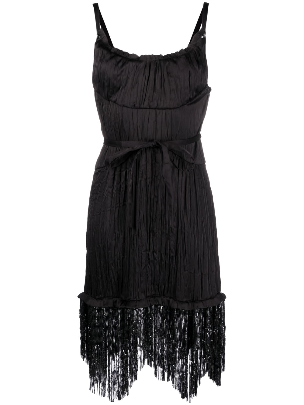 Rabanne Ruched Fringe-Hem Dress In Black - 80% Off | Editorialist Rabanne Ruched Fringe-Hem Dress In Black - 80% Off | Editorialist
