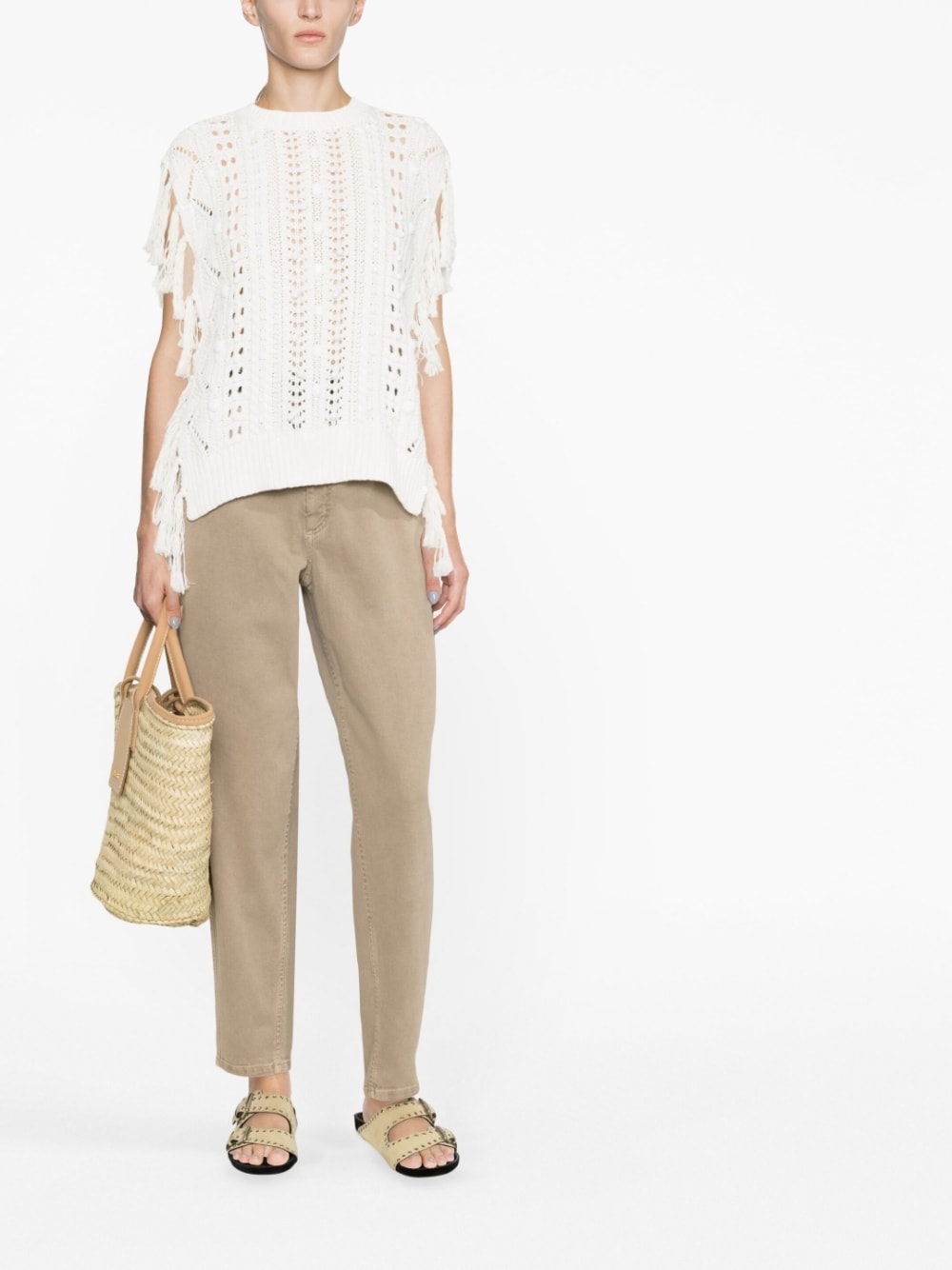 TWINSET TWINSET Fringed Open-Knit Top