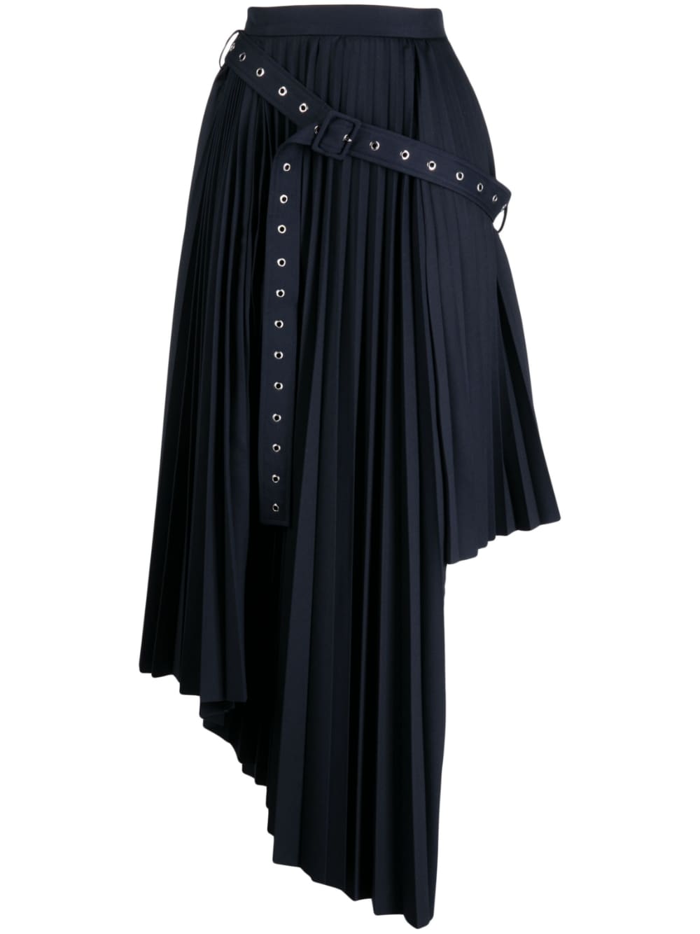 【美品✨】rokh ・Asymmetric Belter Skirt Rokh Belted Pleated Asymmetric Skirt In Blue - 53% Off | Editorialist