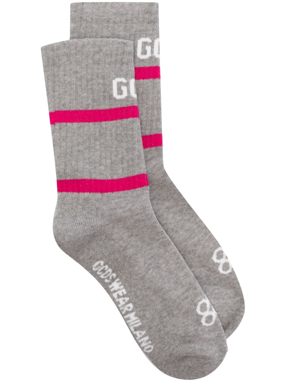 Gcds Logo Ribbed-Knit Socks In Grey 28% Off Editorialist