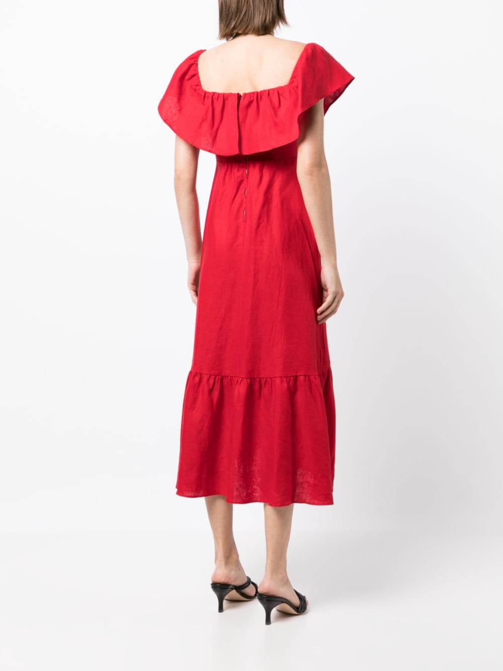 Reformation Baela Fluted Linen Dress In Red - 65% Off | Editorialist Reformation Baela Fluted Linen Dress In Red - 65% Off | Editorialist