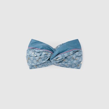 Gucci Light Blue and Silver Headband Gucci GG Canvas Headband Blue 1841484 – FASHIONPHILE main image 4