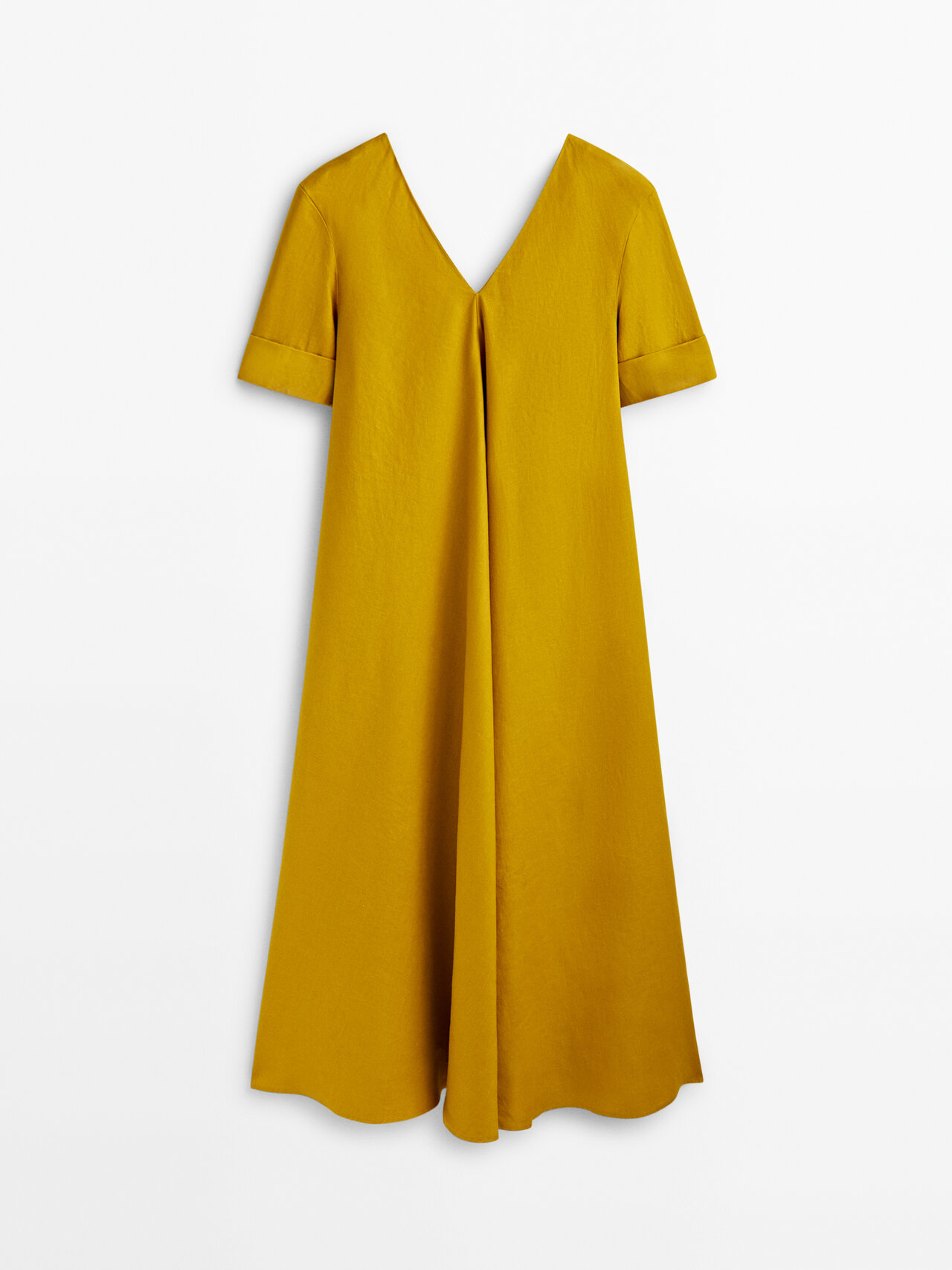 a line 70s dress 70s A-Line Dress with Bishop Sleeves, Keyhole and Tie Neckline, Bust 3 –  Patterns Central main image 1