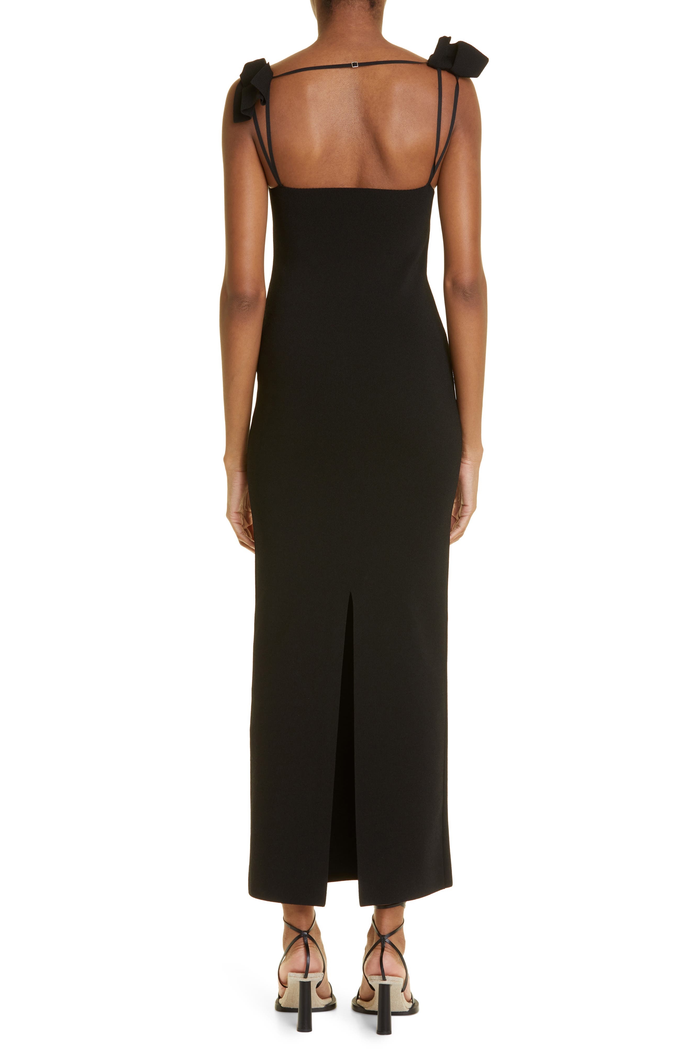 Jacquemus Alca Malle Knit Maxi Dress In Black - 60% Off | Editorialist