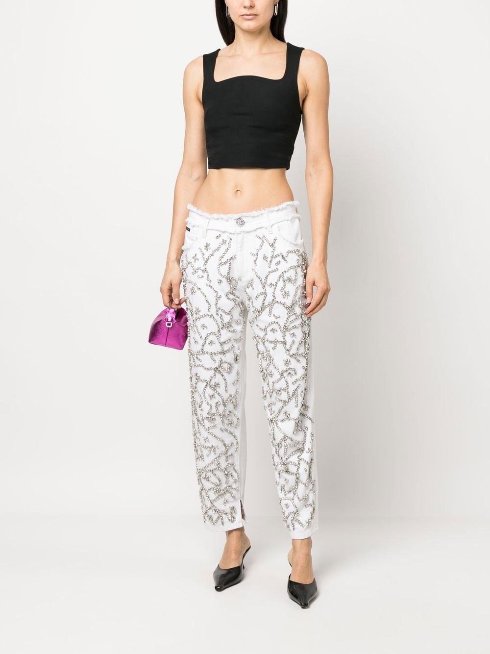 PHILIPP PLEIN Philipp Plein Crystal-Embellished Straight Leg Jeans