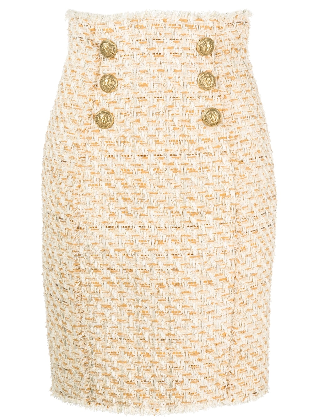 BALMAIN Balmain Button-Embellished Tweed Skirt