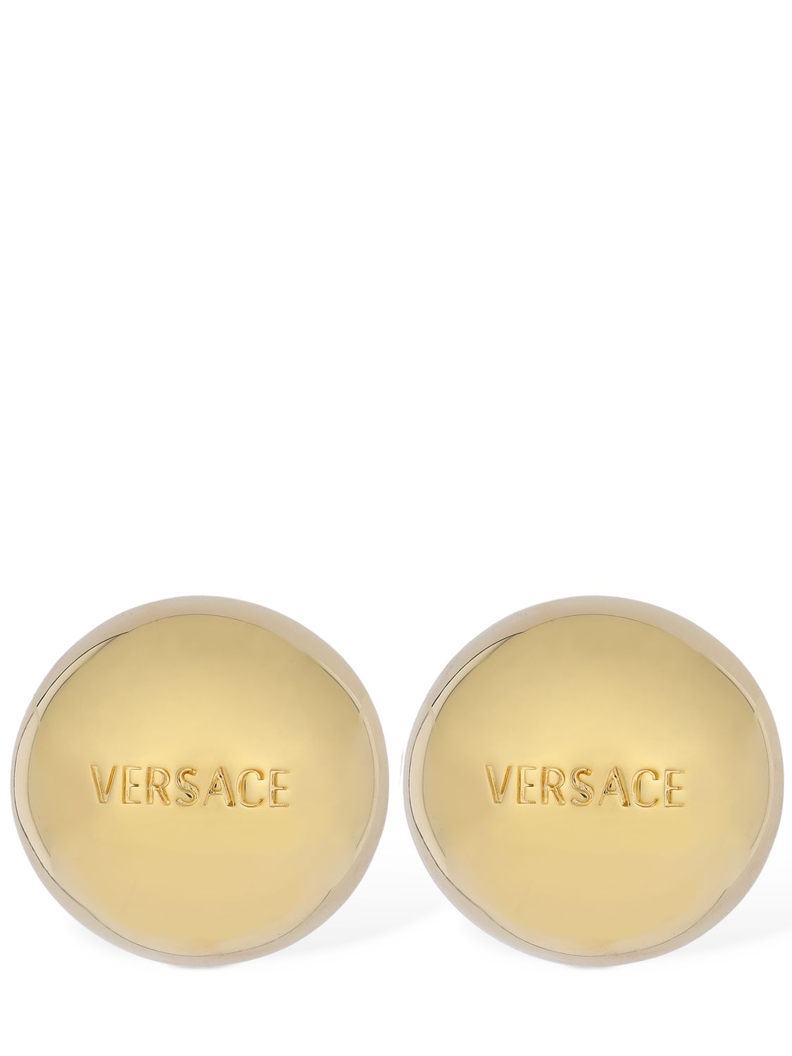 Versace Lettering Earrings - Gold | Editorialist