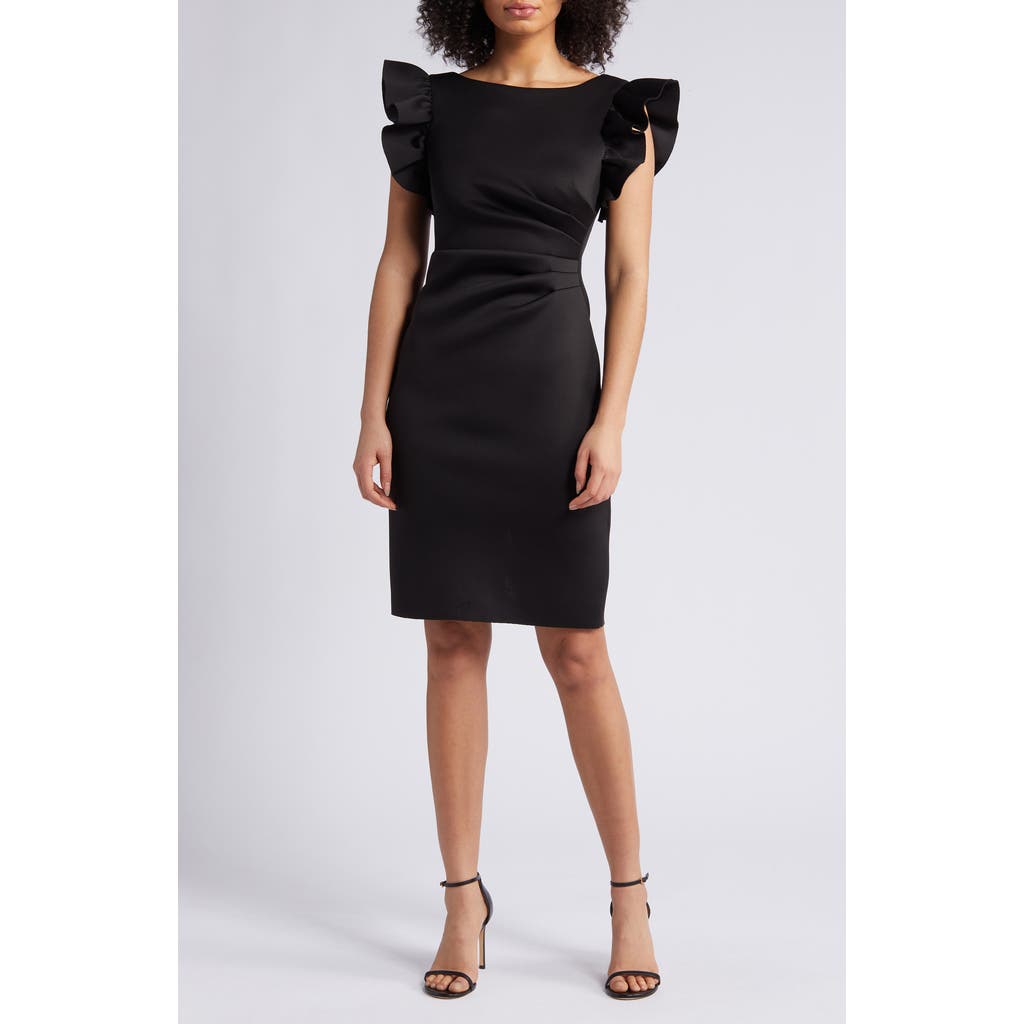 eliza j ruffle sleeve cocktail dress Eliza J Women's Ruffle Sleeve Off the Shoulder Cocktail Dress - Purple