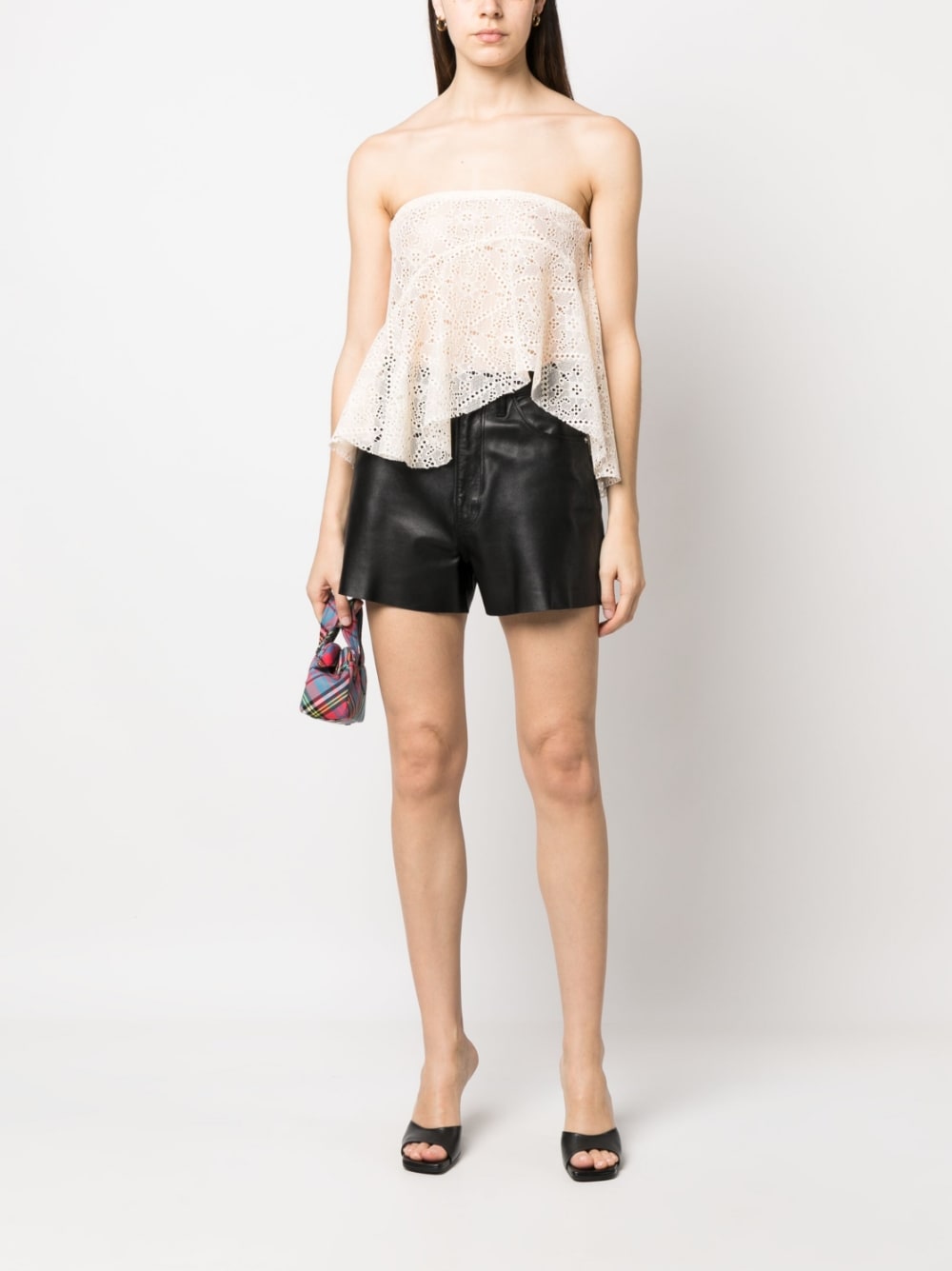 DSQUARED2 DSQUARED2 Broderie-Anglaise Draped Strapless Top