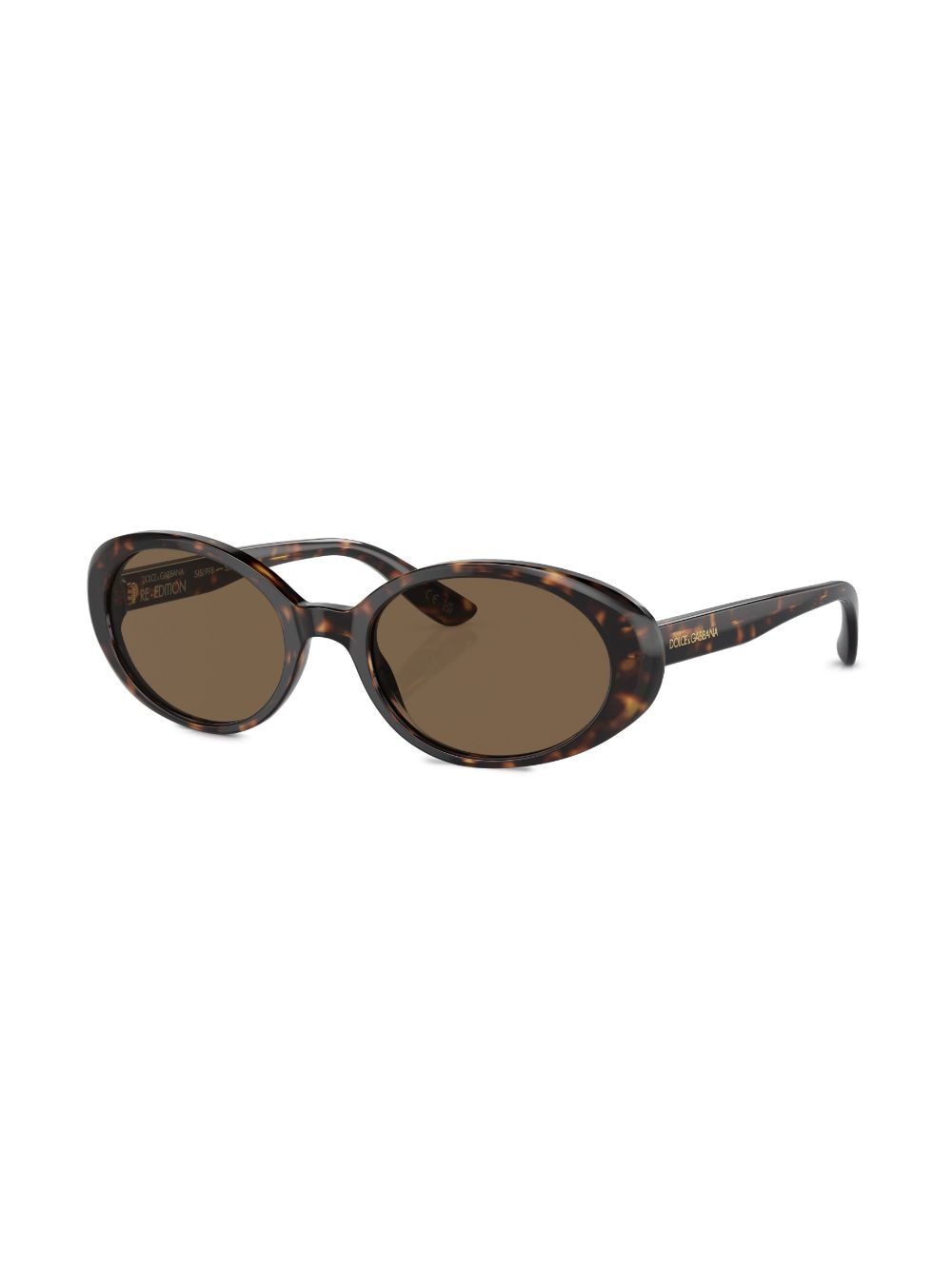 Dolce & Gabbana Tortoiseshell-Effect Oval-Frame Sunglasses 