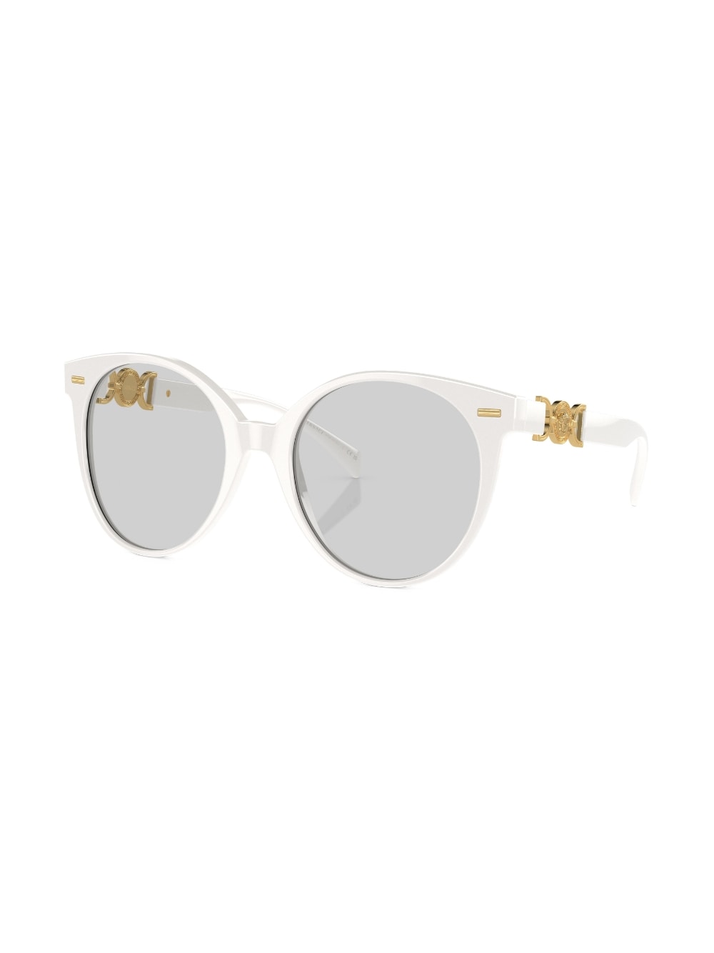 Versace Round-Frame Sunglasses - White | Editorialist display picture 1