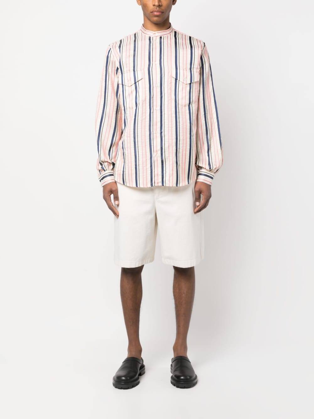 BALLY long-sleeve striped silk shirt