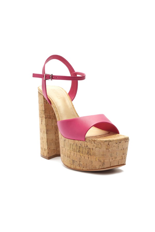 Schutz Glayce Nappa Leather Platform Sandals In Pink - 60  New Schutz Glayce Pink Nappa Leather Platform Sandals K40 main image 1