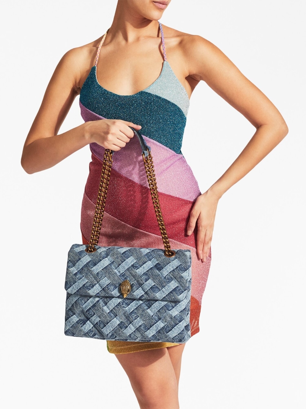 KURT GEIGER Kurt Geiger London Large Kensington Soft Denim Shoulder Bag