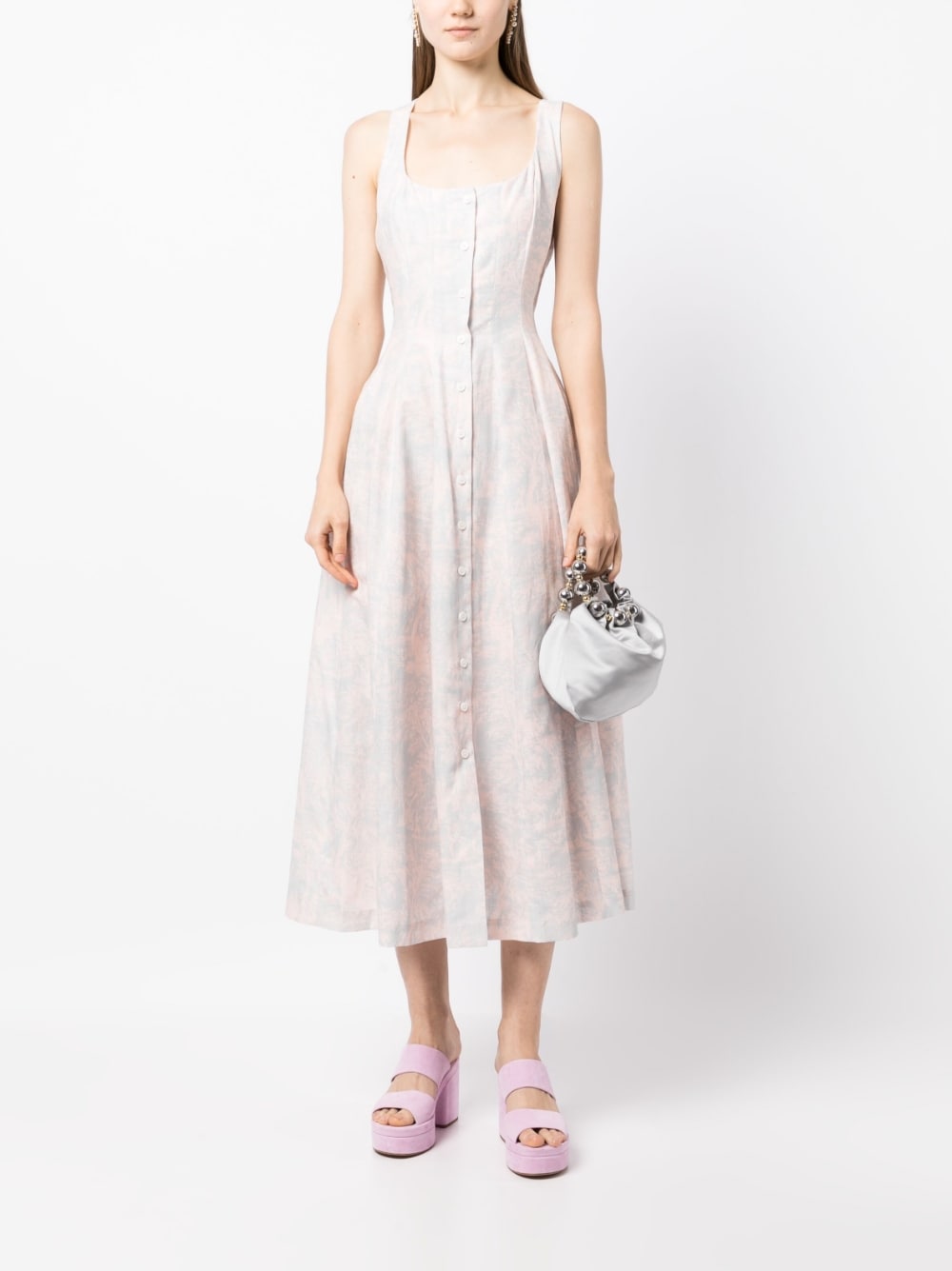 sage green dress linen Talia Sage Linen Maxi Dress main image 1