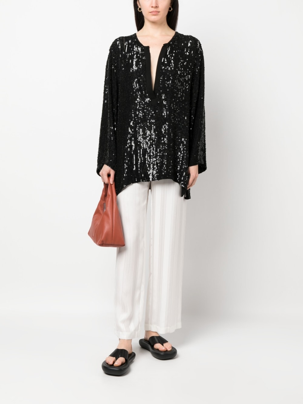 P.A.R.O.S.H P.A.R.O.S.H. Sequin Long-Sleeve Blouse