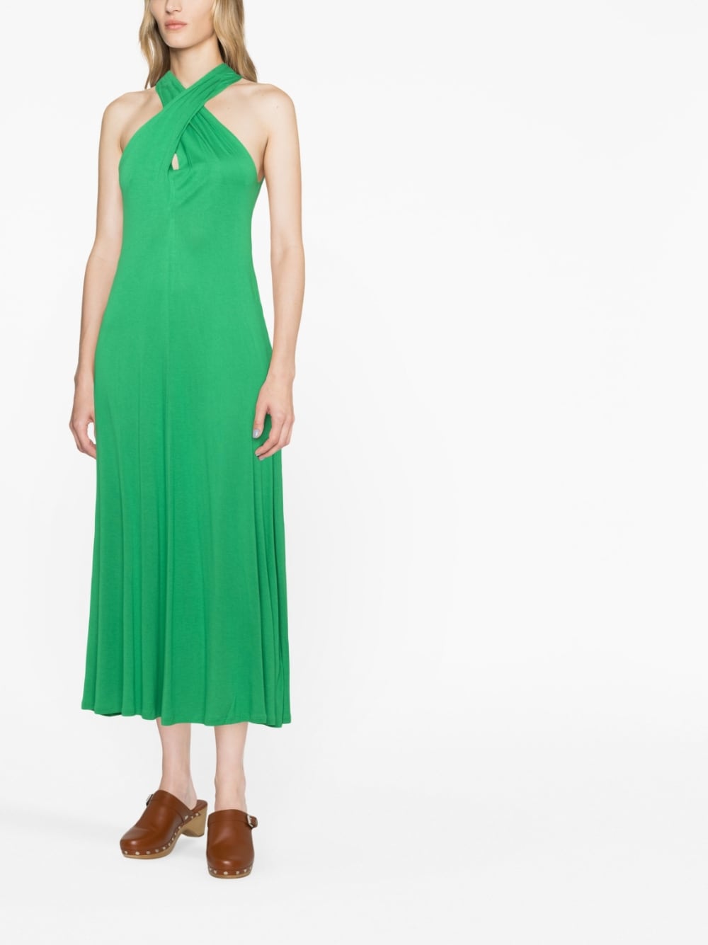 POLO RALPH LAUREN Polo Ralph Lauren Halterneck Flared Midi Dress