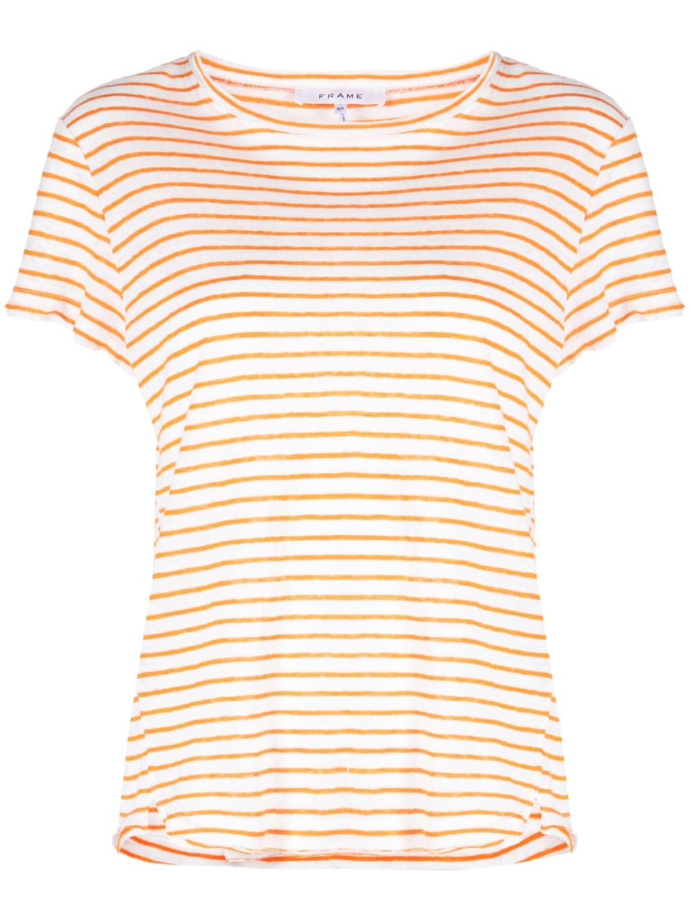 FRAME Striped Organic-Linen T-Shirt