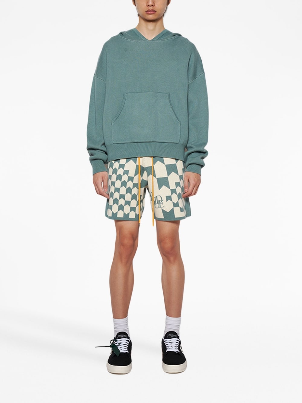 RHUDE RHUDE Racing Monogram-Knit Shorts