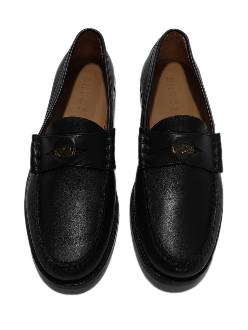 Rhude Penny Leather Loafers - Black - 41% Off | Editorialist display picture 1