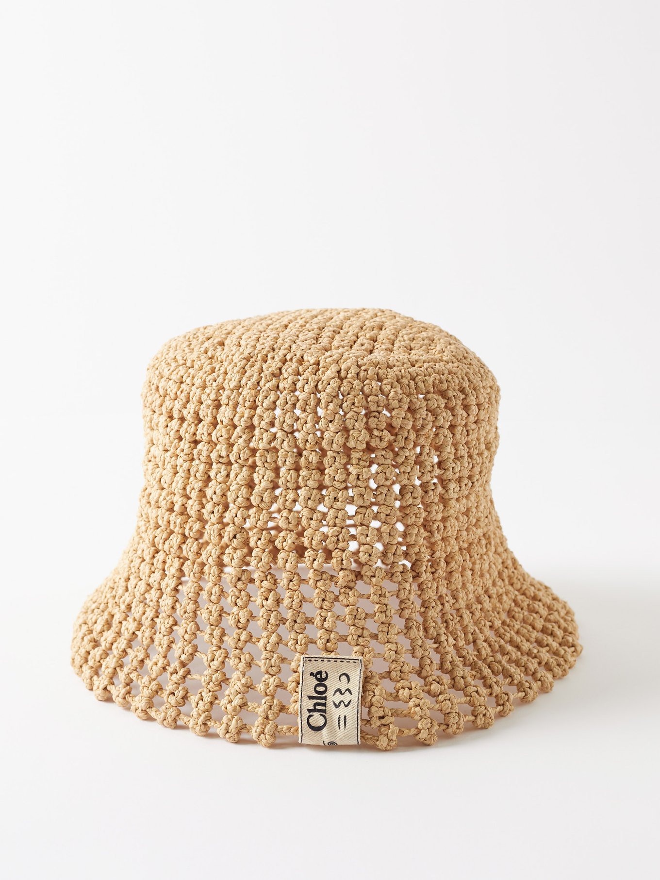 Chloé Raffia-Woven Bucket Hat - Beige | Editorialist