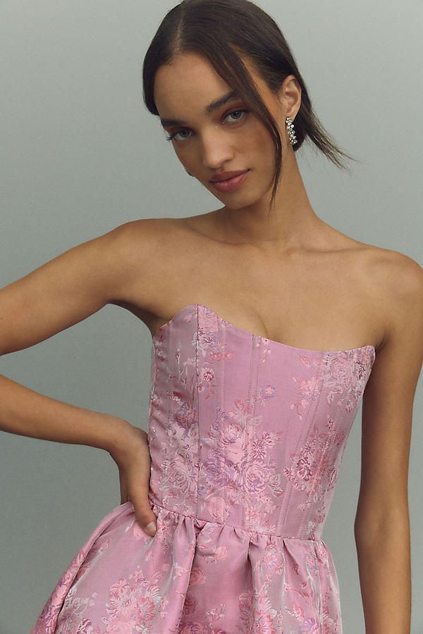 v chapman virginia tiered strapless corset midi dress V. Chapman Virginia Tiered Strapless Corset Midi Dress