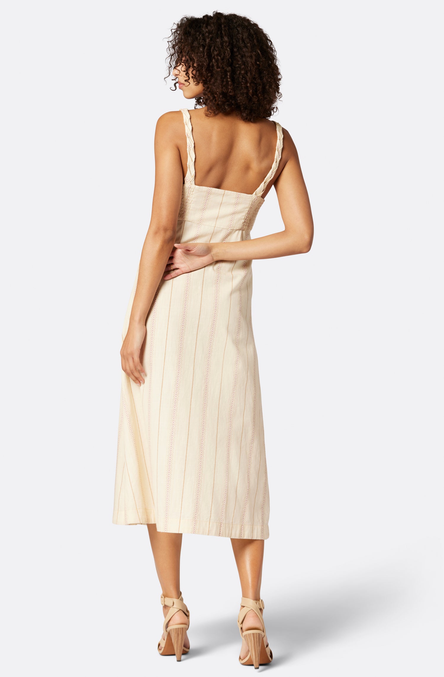 Joie Francesca Midi Linen Dress In Beige - 50% Off | Editorialist